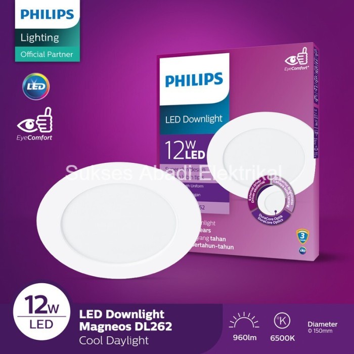 Jual Lampu Downlight LED Philips 12 watt DL262 MAGNEOS 12W Super Slim | Shopee Indonesia
