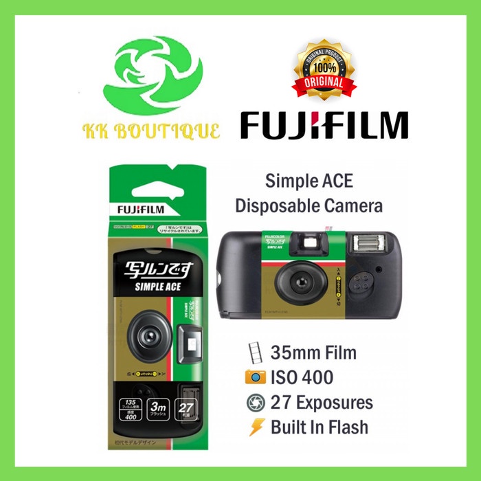 Jual Discam Fujifilm Simple Ace Disposable Camera Iso 400 Exposure 27 ...