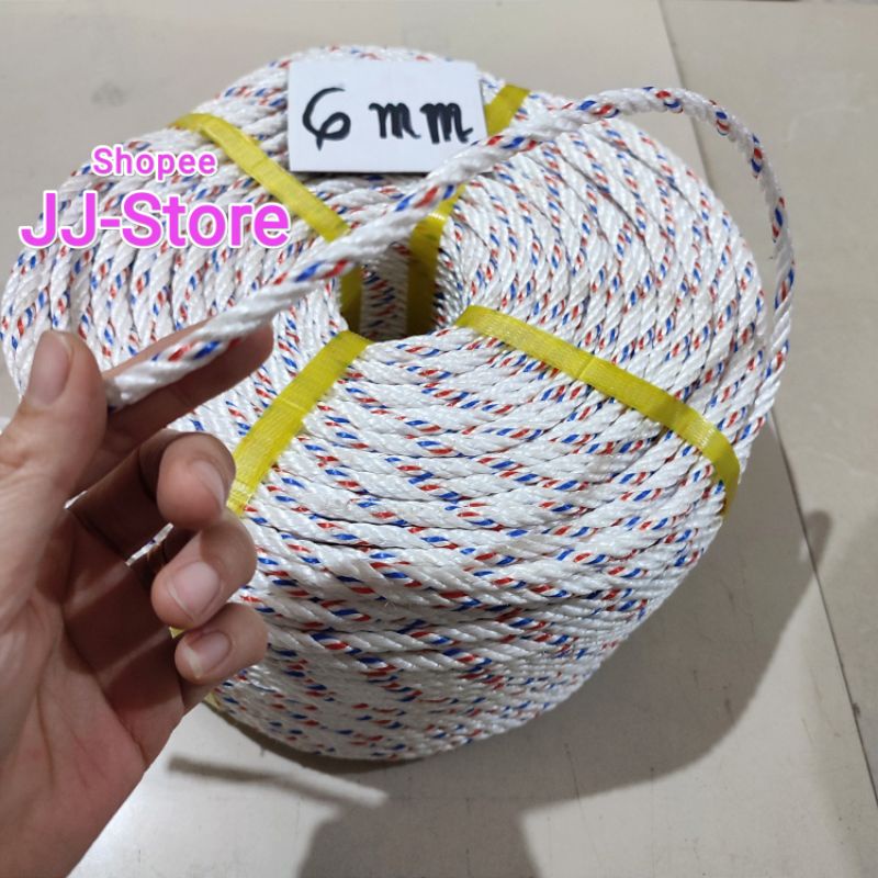 Jual TALI TAMBANG NYLON PUTIH 6 MM HARGA PER 5 METER | Shopee Indonesia