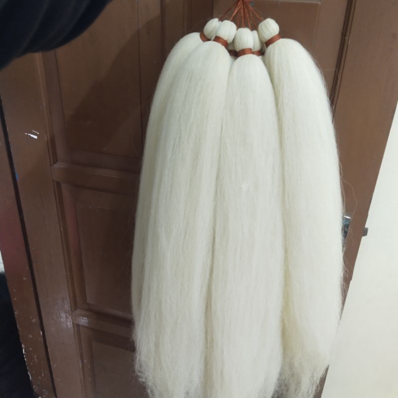 Jual Rambut cemara putih rambut sintetis/hair braids rambut sambung ...