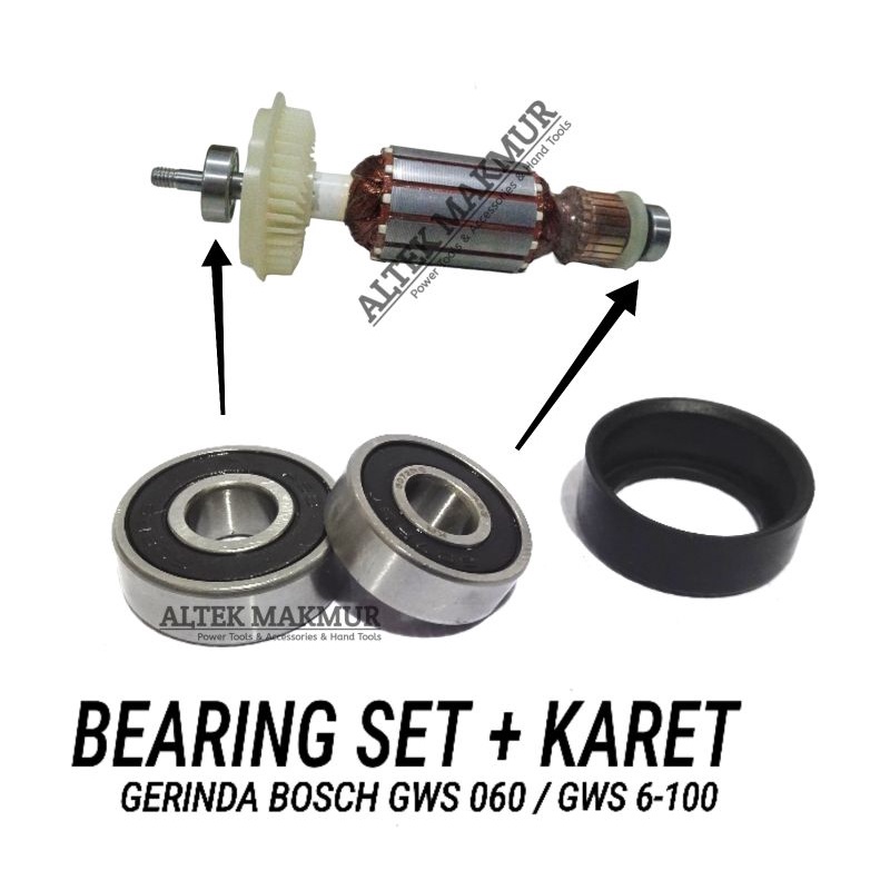 Jual Sparepart Bearing Set Untuk Armature Mesin Gerinda Bosch GWS 060 / 6-100 / 5-100 / Klaker ...