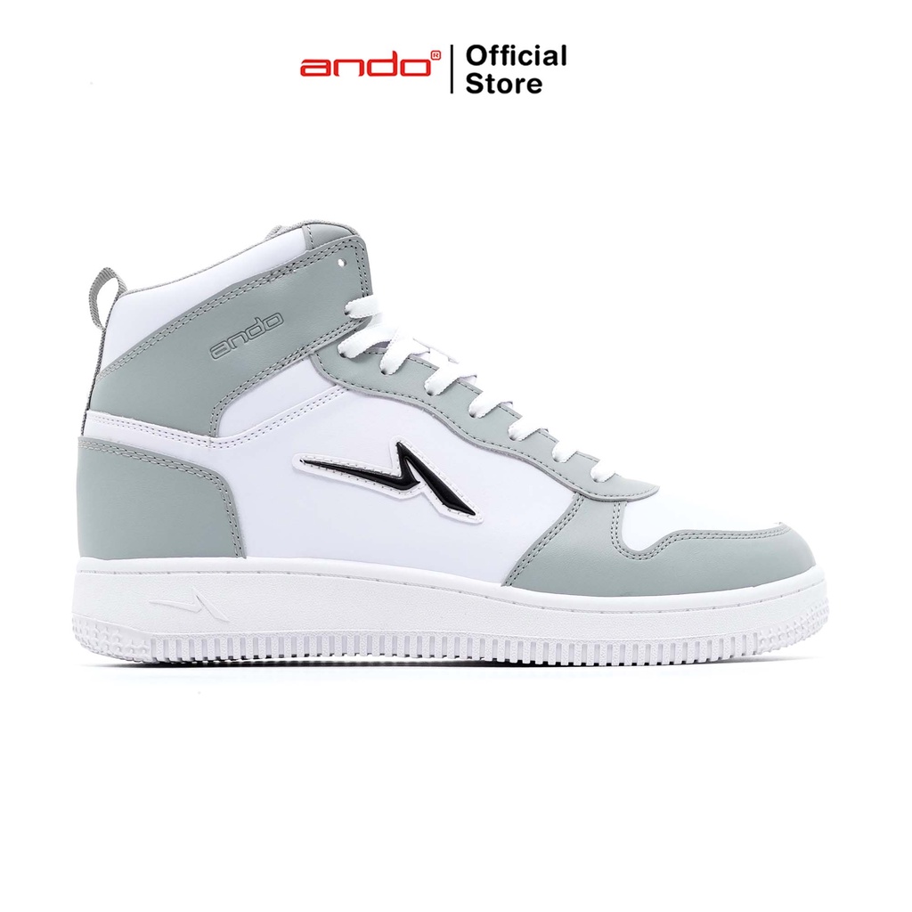 Jual Ando Official Sepatu Sneakers Tricks High Pria Dewasa - Putih/Abu ...