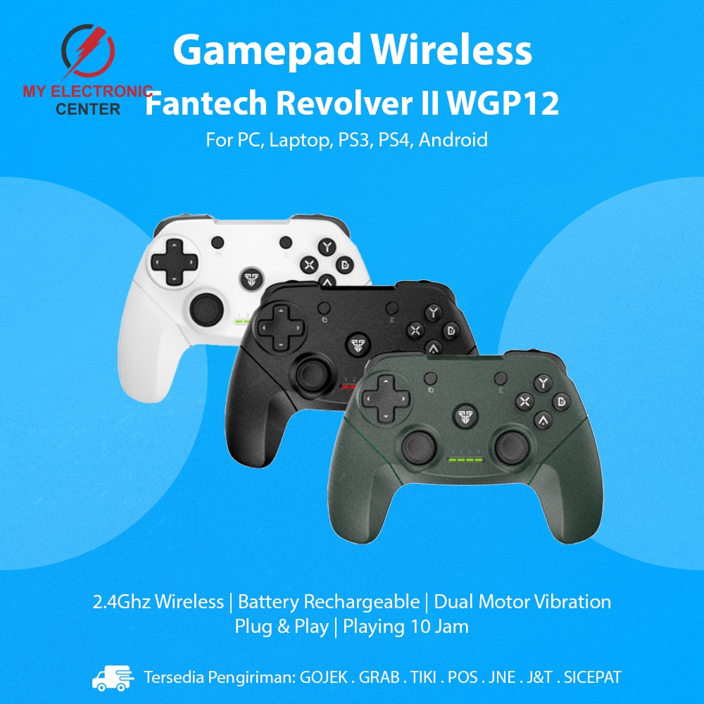Jual Gamepad Fantech Revolver II WGP12 Wireless Stick Komputer PC PS ...