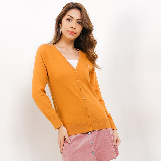 Jual Hush Puppies Cardigan Wanita Kindly Mustard | Shopee Indonesia