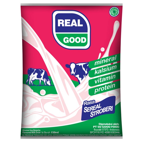 Jual REAL GOOD STRAWBERRY MILK 150 ML - SUSU | Shopee Indonesia