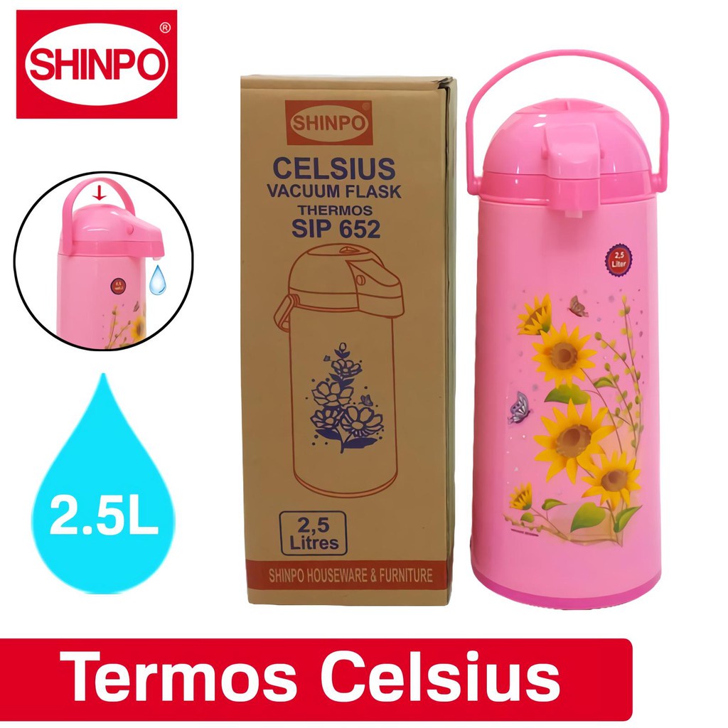 Jual Shinpo Termos Air Panas & 2.5 Liter Thermos Celsius Vacuum Flask ...