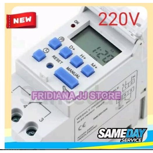 Jual Digital Timer Switch MCB DIN Rail ON OFF Otomatis 16A DC 12V ...