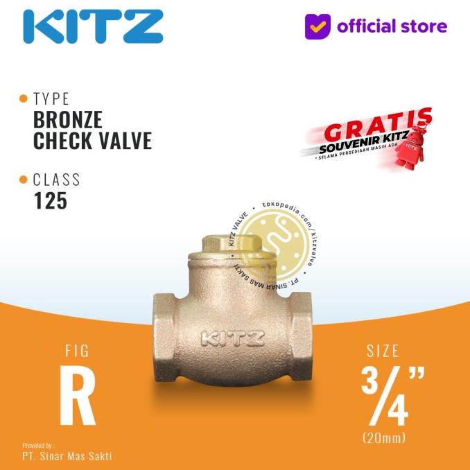 Jual Kitz Bronze Check Valve Fig. 125 R, 3/4" - 20A - 20Mm , Drat / Screw | Shopee Indonesia