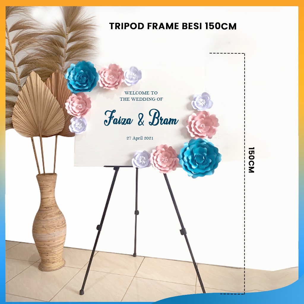 Jual Papan Bunga Kertas Flowerboard 60x80 cm (Tema 6) Biru Dusty Putih ...