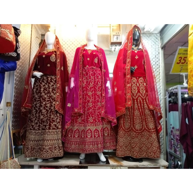 Jual ORIGINAL Lehenga Bludru Baldu Baju Pengantin Pernikahan India ...