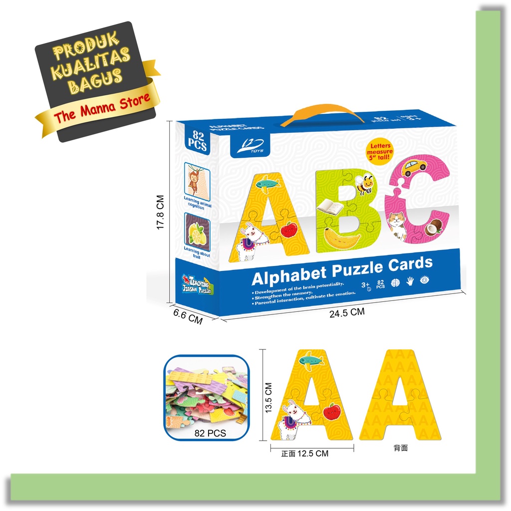 Jual Mainan Anak Education Toys Alphabet Puzzle Cards 78pcs 5" Kualitas ...