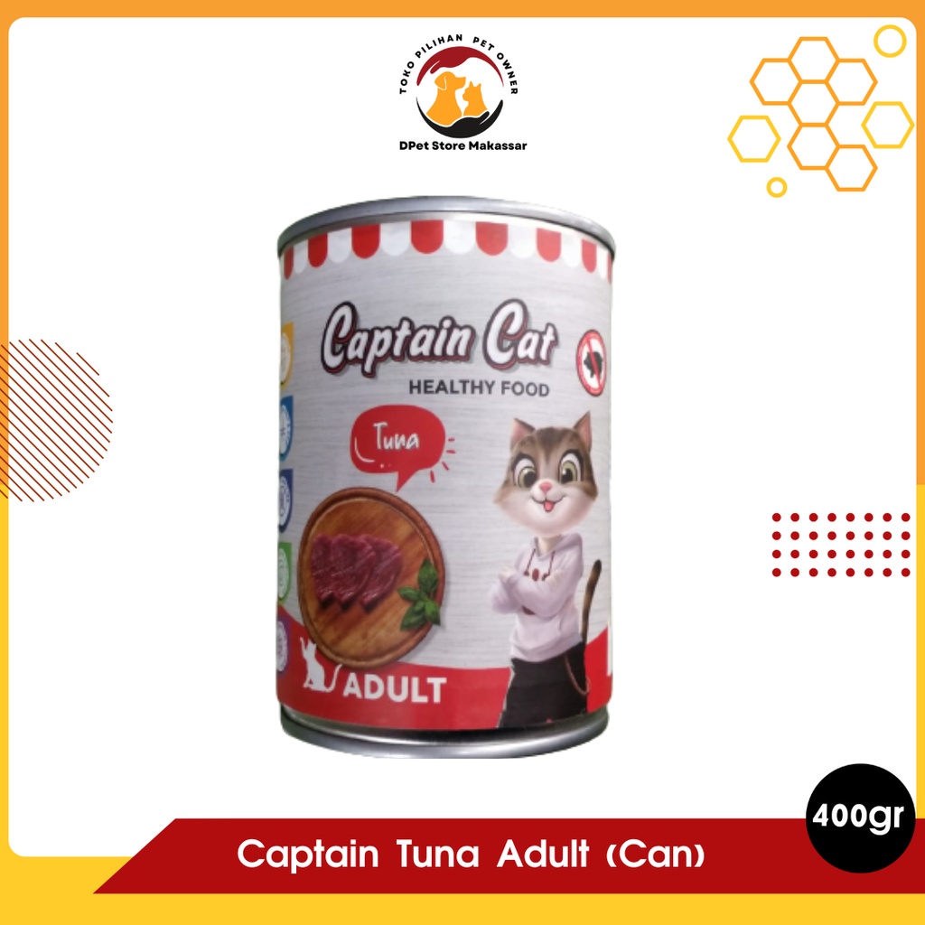 Jual Makanan Kucing Kaleng-Captain Tuna Adult (Can) 400gr wet food ...