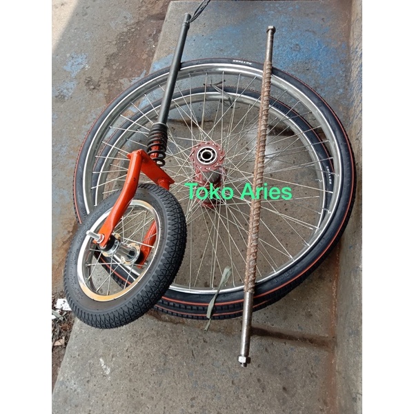 Jual Roda Becak Biasa ring 28 Paket Gletrek Sepeda 12 | Shopee Indonesia