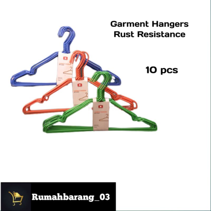 Jual Hanger gantungan baju kawat coating plastik Warna 10 PCS | Shopee ...