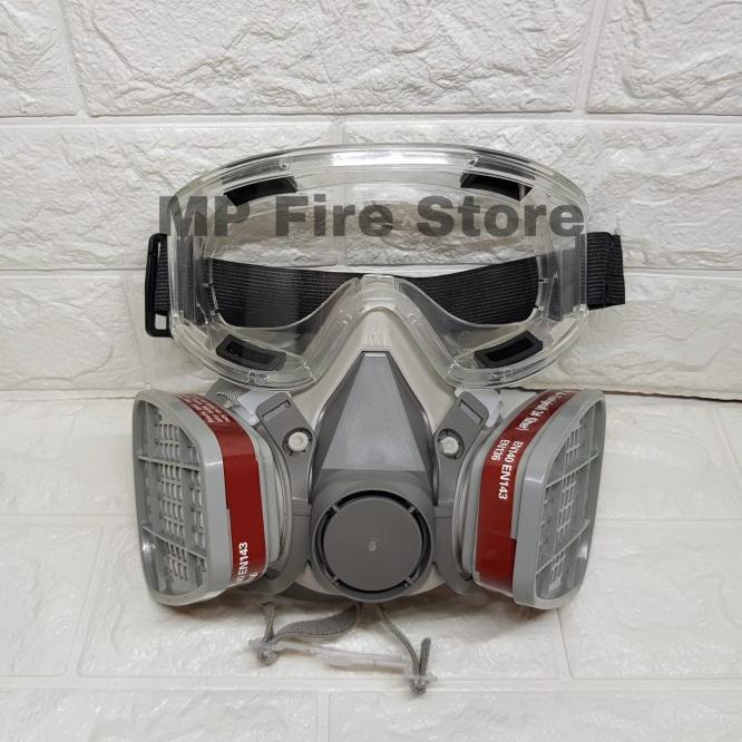 Jual Full Face Mask Gas Respirator Masker 6200 Double Filter Pemadam ...