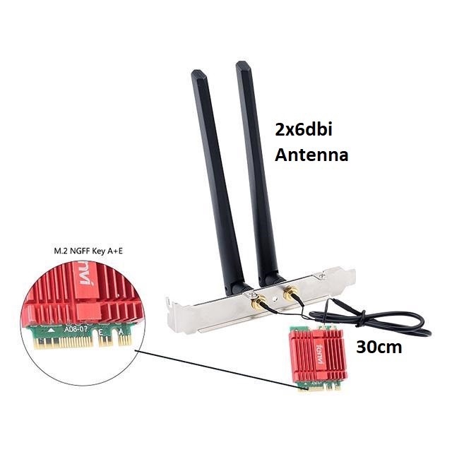 Jual Antenna ax200 ax210 ax201 9560 m2 mhf4 ipex4 wifi dual antena ngff ...