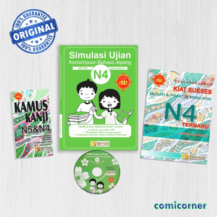 Jual Must Have!! Paket Simulasi Ujian, Kiat Sukses, Kamus Kanji Jlpt N4 ...
