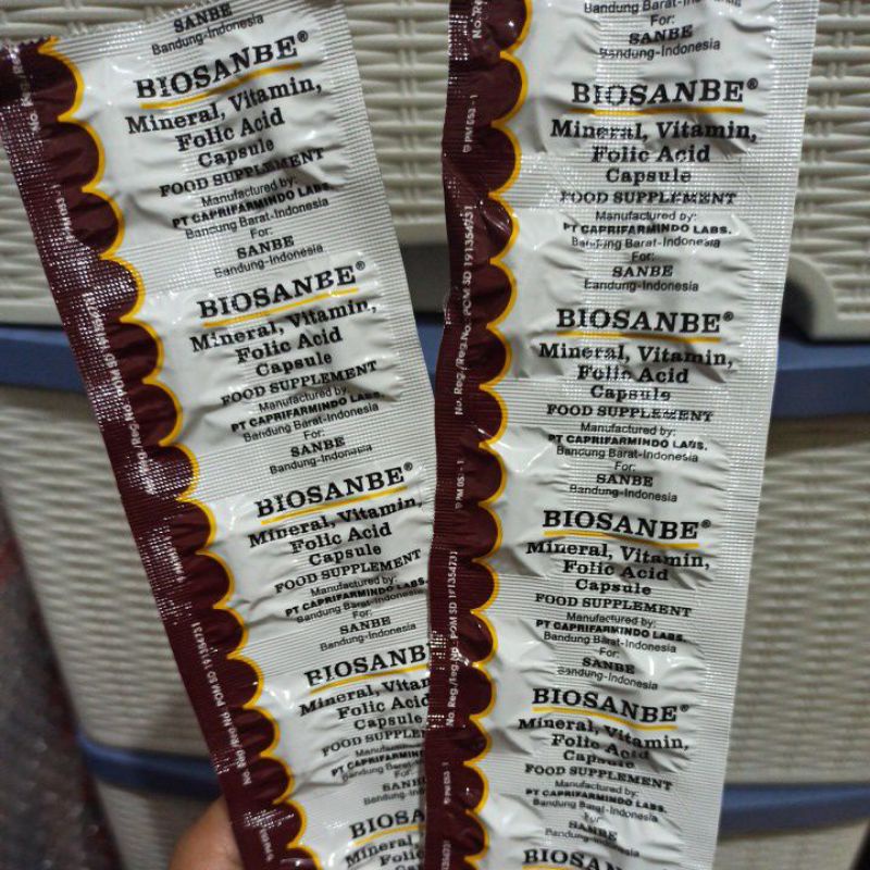 Jual Biosanbe Anemia Zat besi asam folat strip 10 kapsul | Shopee Indonesia