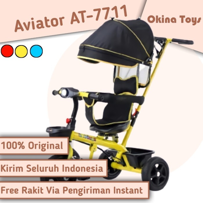 Jual Sepeda Anak Roda Tiga Tricycle Aviator AT - 7711 stroller bangku ...