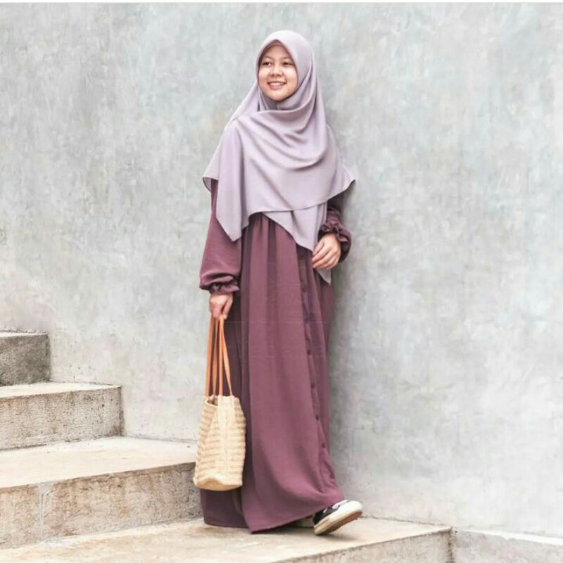 Jual Gamis Brishka New Color Hijab Alila bahan crinckle ironless syari ...