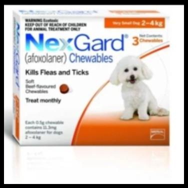 Jual Nexgard 2-4Kg Obat Kutu Dan Demodex Anjing Nexgard Chewable Tablets | Shopee Indonesia