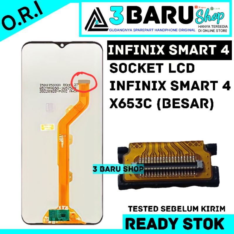 Jual SOCKET LCD INFINIX SMART 4 X653C sparepart handphone original | Shopee Indonesia