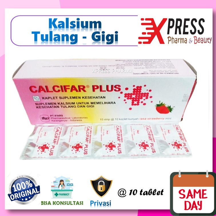 Jual ⚡XPRESS⚡ Calcifar Plus STRIP Vitamin Kalsium Tulang Anak / Dewasa ...