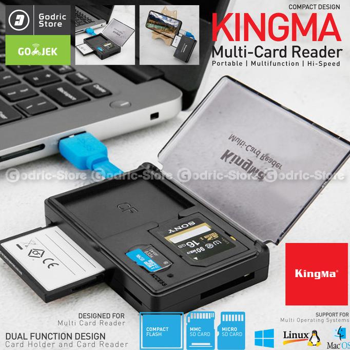 Jual KINGMA Multi Card Reader USB 3.0 SD CF TF 90MB/S (+3 Slot ...