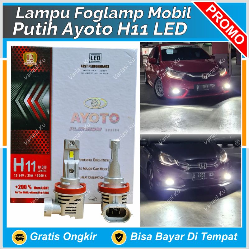 Jual LAMPU KABUT FOGLAMP AYOTO H11 PUTIH & KUNING SINAR SUPER TERANG AWET HEMAT DAYA TEMBUS ...