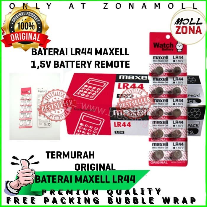 Jual Batre Baterai Lr44 Maxell 1,5V Battery Remote - Jam - Calculator | Shopee Indonesia