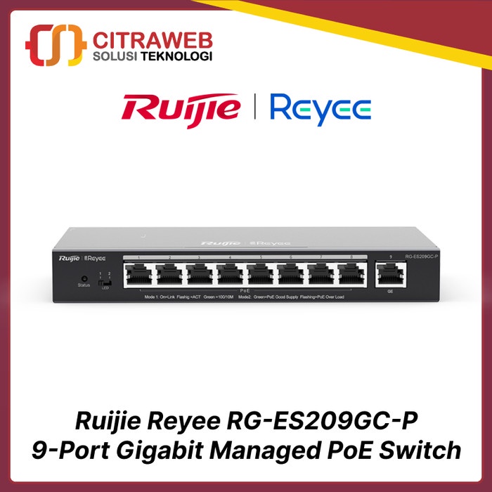 Jual Ruijie Reyee RG-ES209GC-P 9 Port Gigabit Managed PoE+ Switch ...