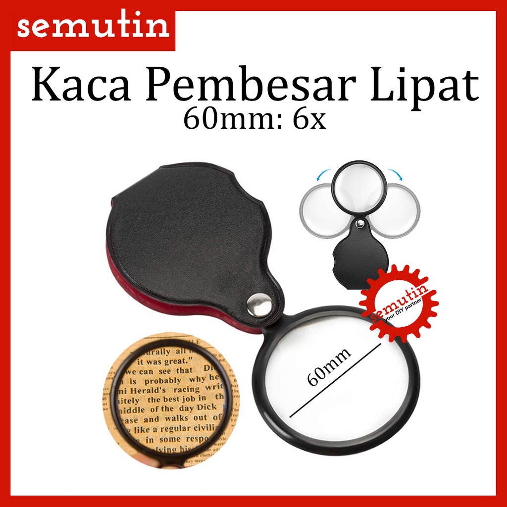 Jual Kaca Pembesar Ukuran Saku 6X 60mm AG33 / Lipat Lup Mini Magnifying ...