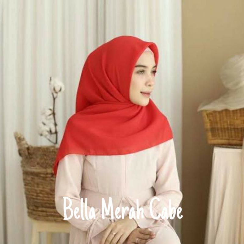 Jual PROMO AGUSTUSAN! Hijab Bella Square Warna Merah Cabe Kerudung ...