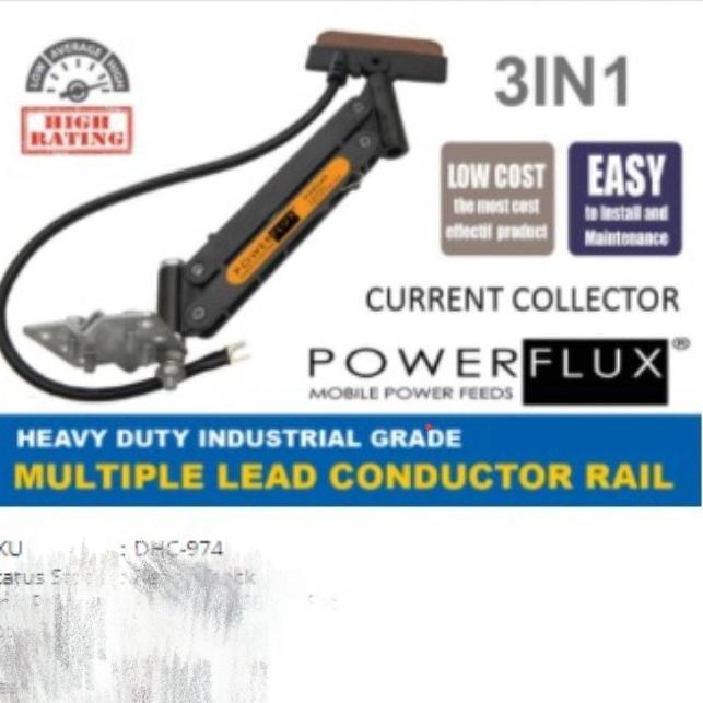 Jual Current Collector Arm Powerflux 60 Ampere 3 Poles 3 in 1 satu set ...