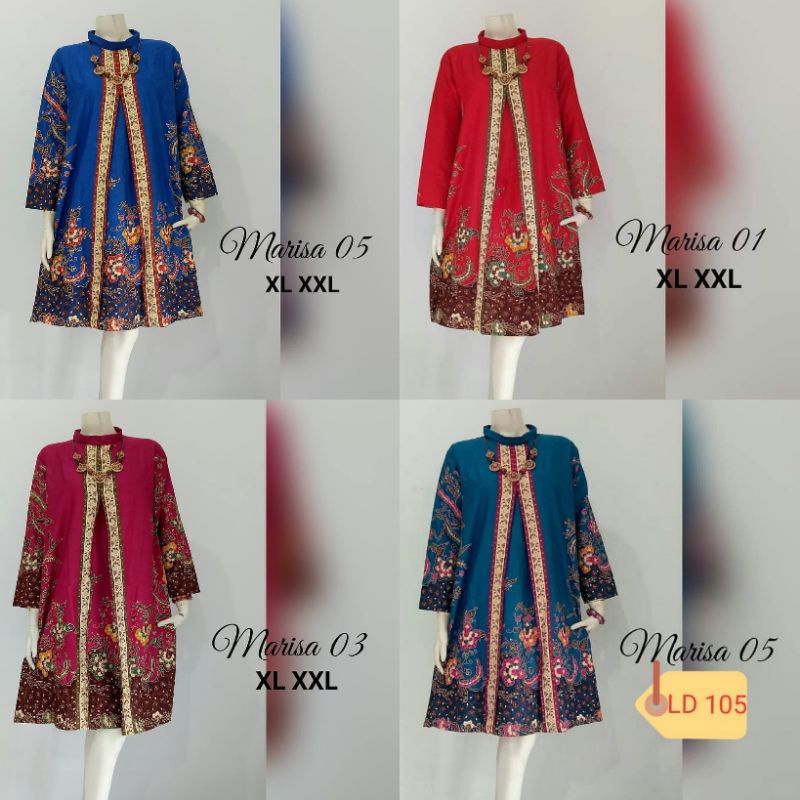 Jual New Model Baju Dress Batik Tradisional Pekalongan Motif Bunga ...