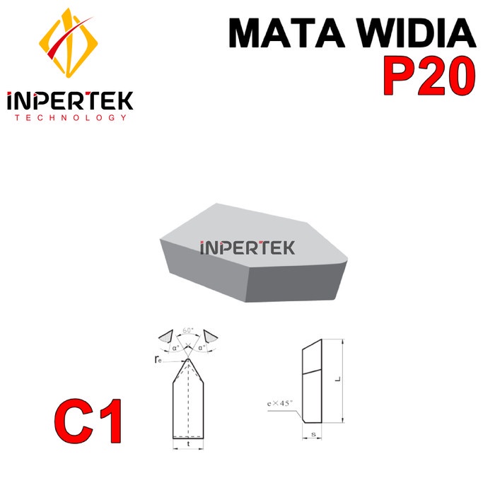 Jual Mata Widia C122 P20 Pahat Bubut Tip C 122 P 20 Cemented Carbide ...