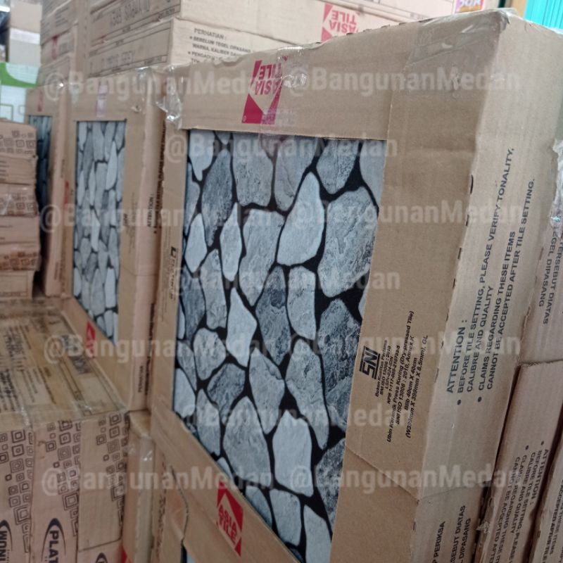 Jual 40X40 KERAMIK ASIA TILE LANTAI KASAR BATU BATU MOTIF BATU BATU ...