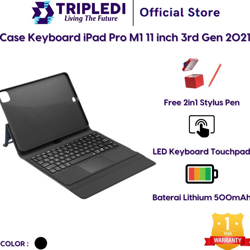 Jual Tripledi Case Ipad Pro M1 2021 Gen 3Rd 11 Inch Keyboard Touchpad ...