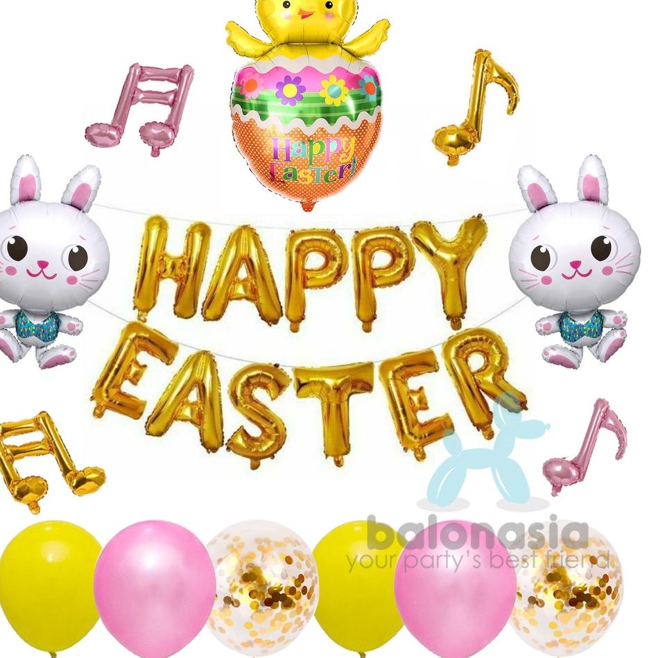 Jual Shopee Sale Dekorasi set balon selamat paskah / easter egg bunny ...