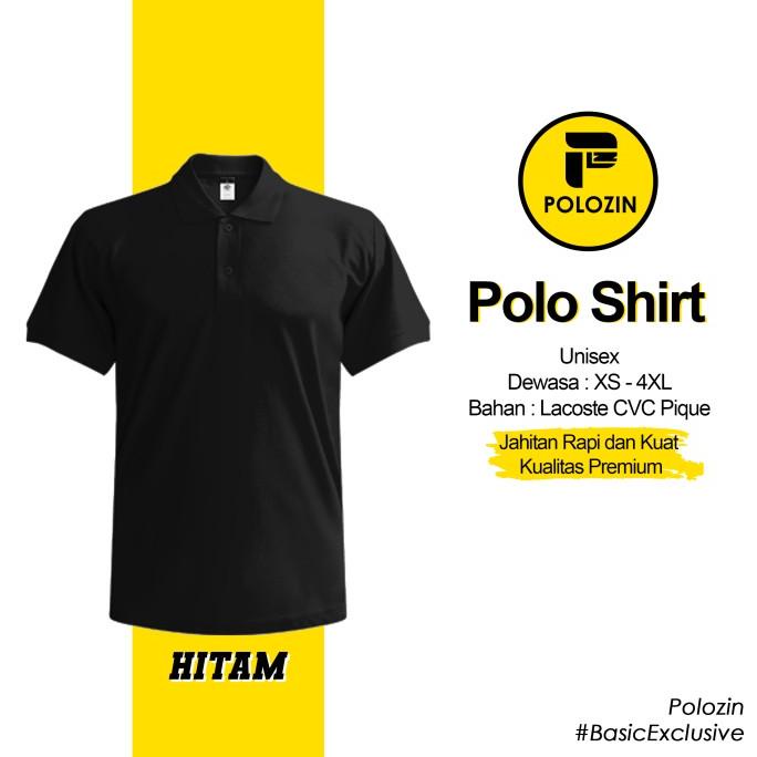 Jual Kaos Polo Shirt Kerah Polos Pria Wanita Lacos CVC Pique - Hitam | Shopee Indonesia