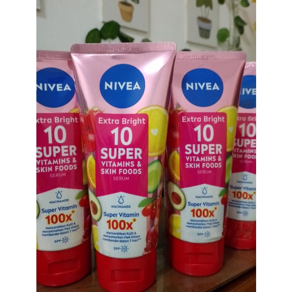 Jual Nivea extra bright 10 super vitamins & skin foods serum baru ...