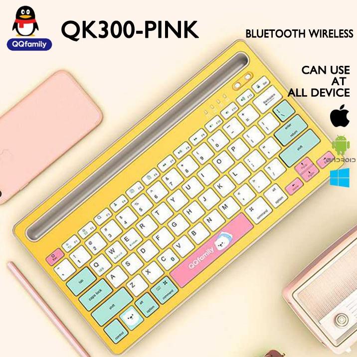 Jual Keyboard Stylish Qq Fashion Qk300-Yellow -Bluetooth Wireless ...