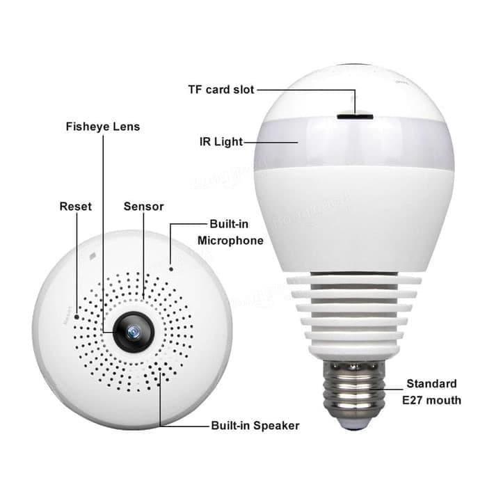 Jual IP Camera CCTV Bulb WiFi Panoramic - Kamera CCTV Bulb Lampu Bohlam ...