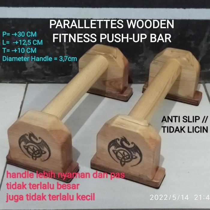 Jual Terlaris Parallettes Wooden Paralletes Kayu Handstand Push Up Alat ...