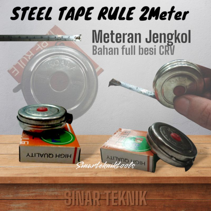 Jual Meteran jengkol mini 2 meter stainless steel / meteran jengkol ...