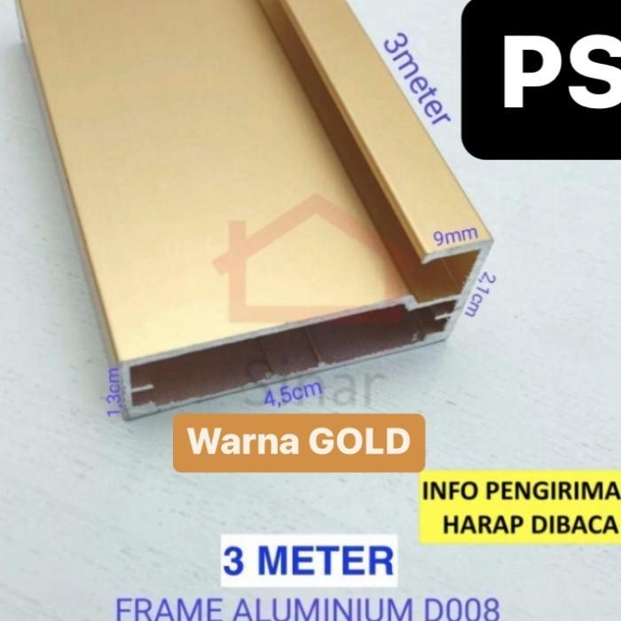 Jual Best Seller Profil Handle Gold Bingkai Frame Aluminium Kaca Lemari ...