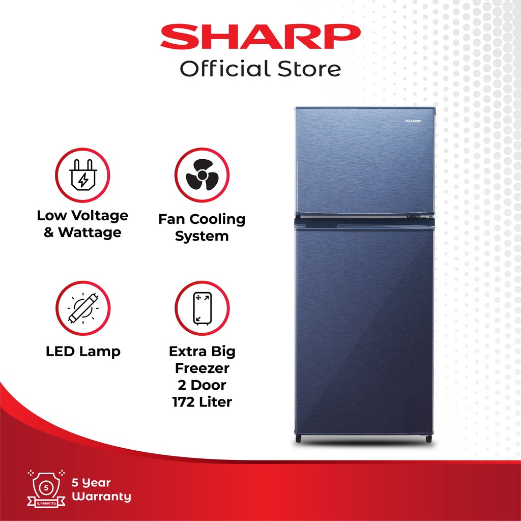 Jual Sharp Refrigerator - Kulkas 2 Pintu 172 L Shine Series Hairline ...