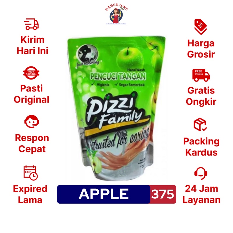 Jual Sabun Cuci Tangan Pizzi Hand Wash Apel Hijau 375 ml | Shopee Indonesia
