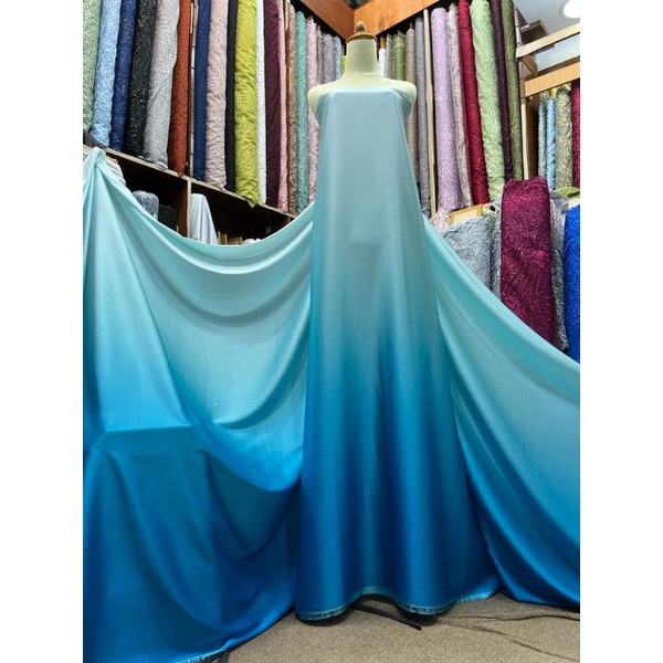 Jual bahan kain Armani gradasi/bahan polos Armani gradasi warna/satin ...