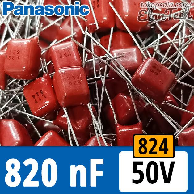 Jual 820nF / 824 50V Milar ECQ Capacitor 820n 820 nF Kapasitor Elan73c ...